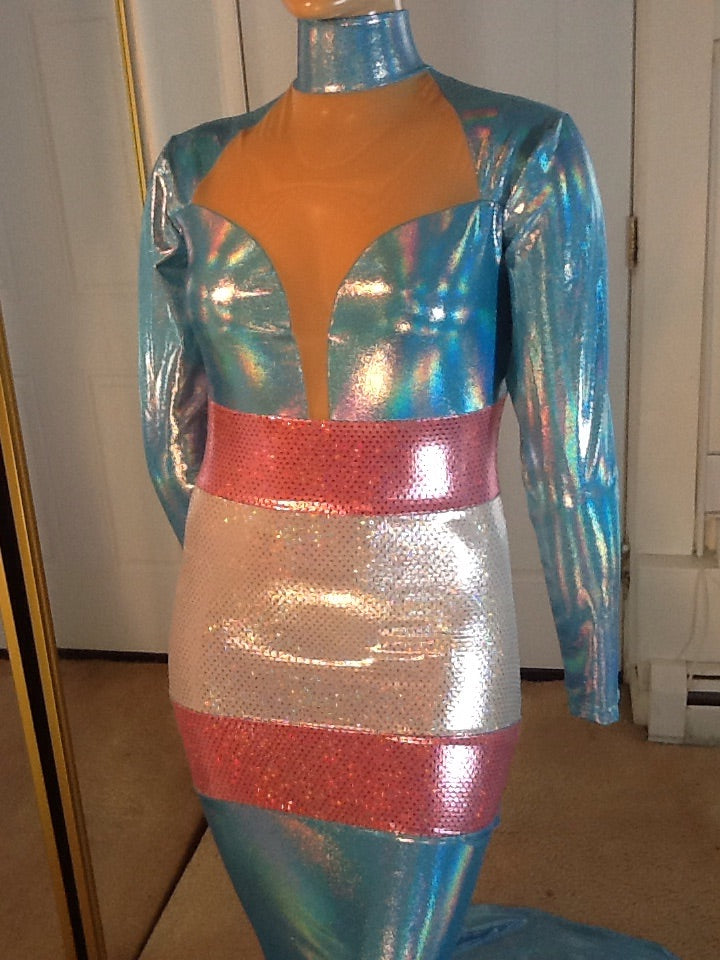TRANS GENDER PRIDE FLAG DRESS – MORGAN WELLS DRAG CLOSET